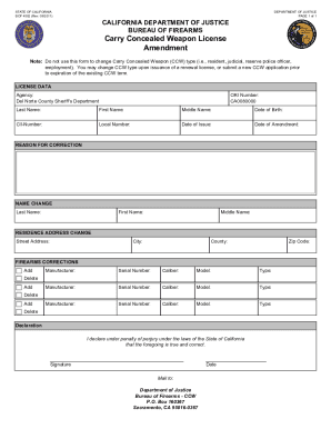 Fillable Online CCW Renewal Application - County of Del Norte Fax Email ...