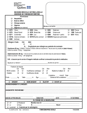 Fillable Online CENTRE HOSPITALIER ET CENTRE Fax Email Print - pdfFiller