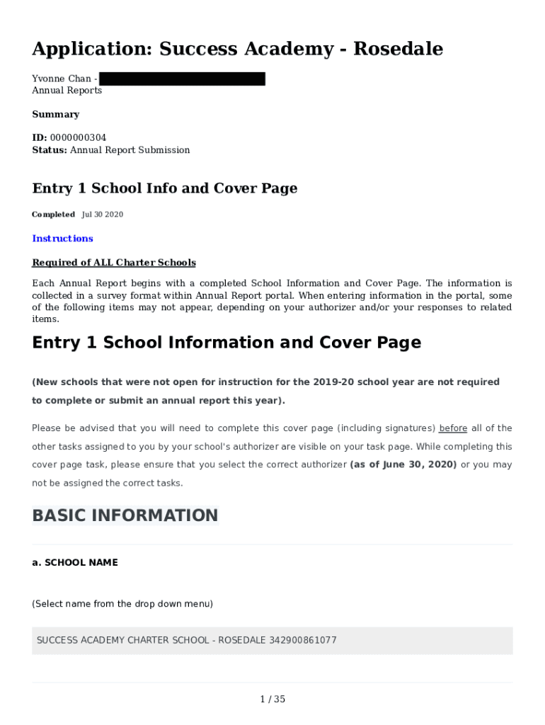 Fillable Online Application: Success Academy - Rosedale Fax Email Print ...