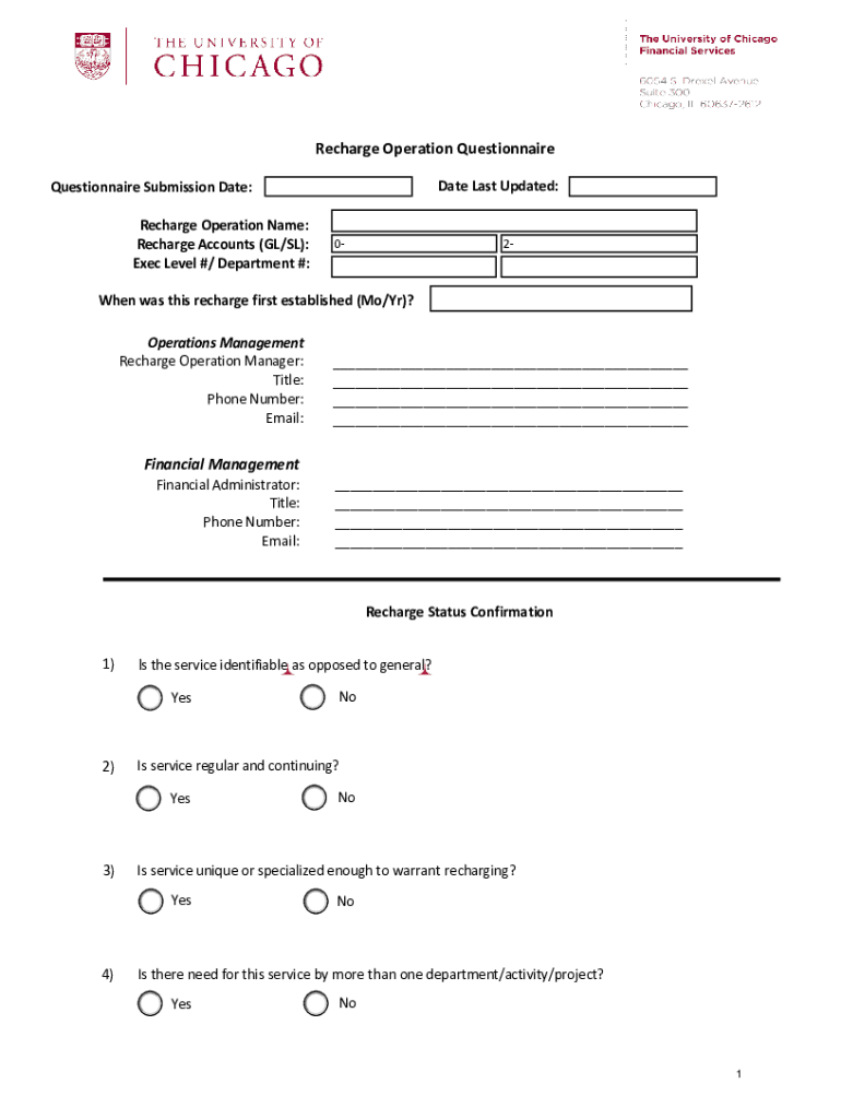 Fillable Online finserv uchicago Recharge Rate Template Instructions ...