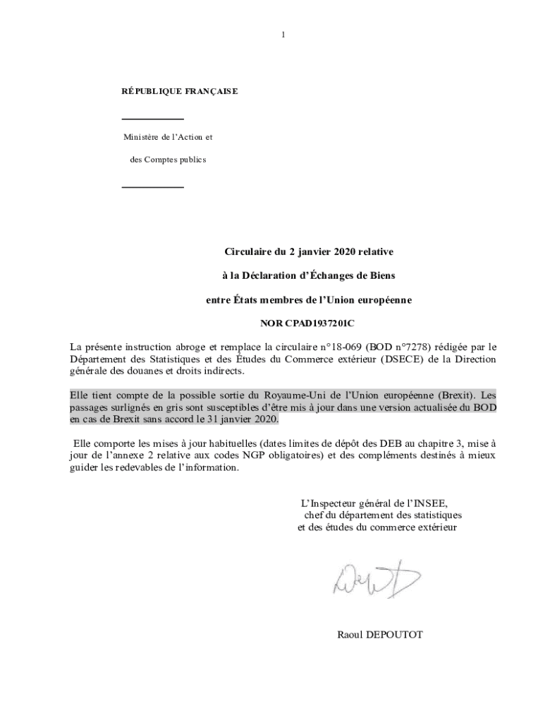 Fillable Online form.douane.gouv.frsitesdefaultBulletin officiel des ...