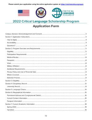 Fillable Online 2021 Critical Language Scholarship Program Application Form Fax Email Print ...