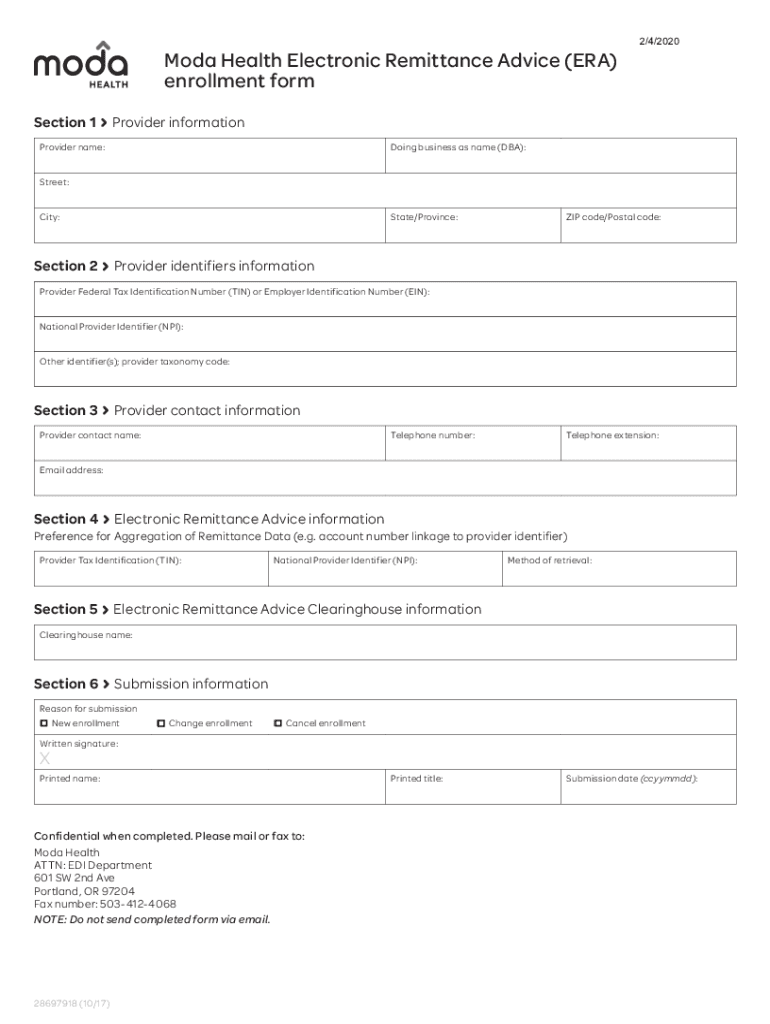 Fillable Online Electronic Funds Transfer / Electronic Remittance Advice Enrollment Form Fax ...