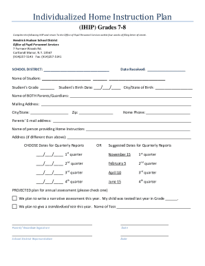 Fillable Online How To Create a Great IHIP In NYNY Homeschool ...