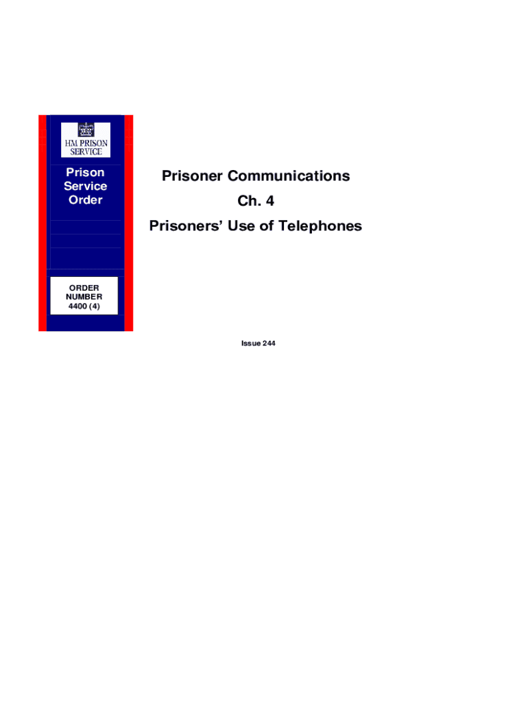 Fillable Online Prisoner Communications Ch. 4 Prisoners' Use of ...