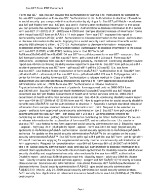 Fillable Online Fill - Free fillable Ssa-827 Authorization To Disclose ...