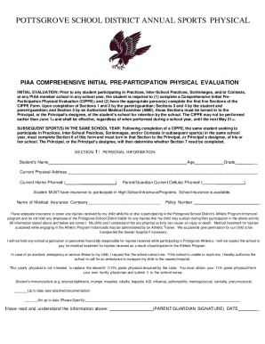 Fillable Online Fillable Online Pottsgrove PIAA Physical Form 2020.docx ...