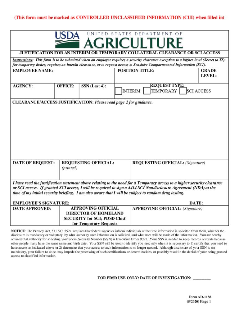 Fillable Online (This form must be marked as CONTROLLED UNCLASSIFIED ...