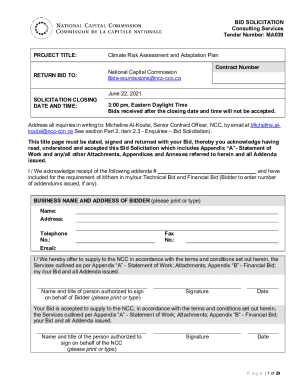 Fillable Online BID SOLICITATION Consulting Services PROJECT TITLE ...