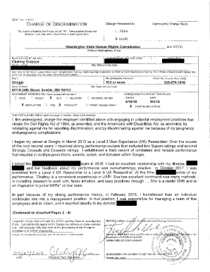 Fillable Online CHARGE OF Charge Presented DISCRIMINATION Agency(ies ...