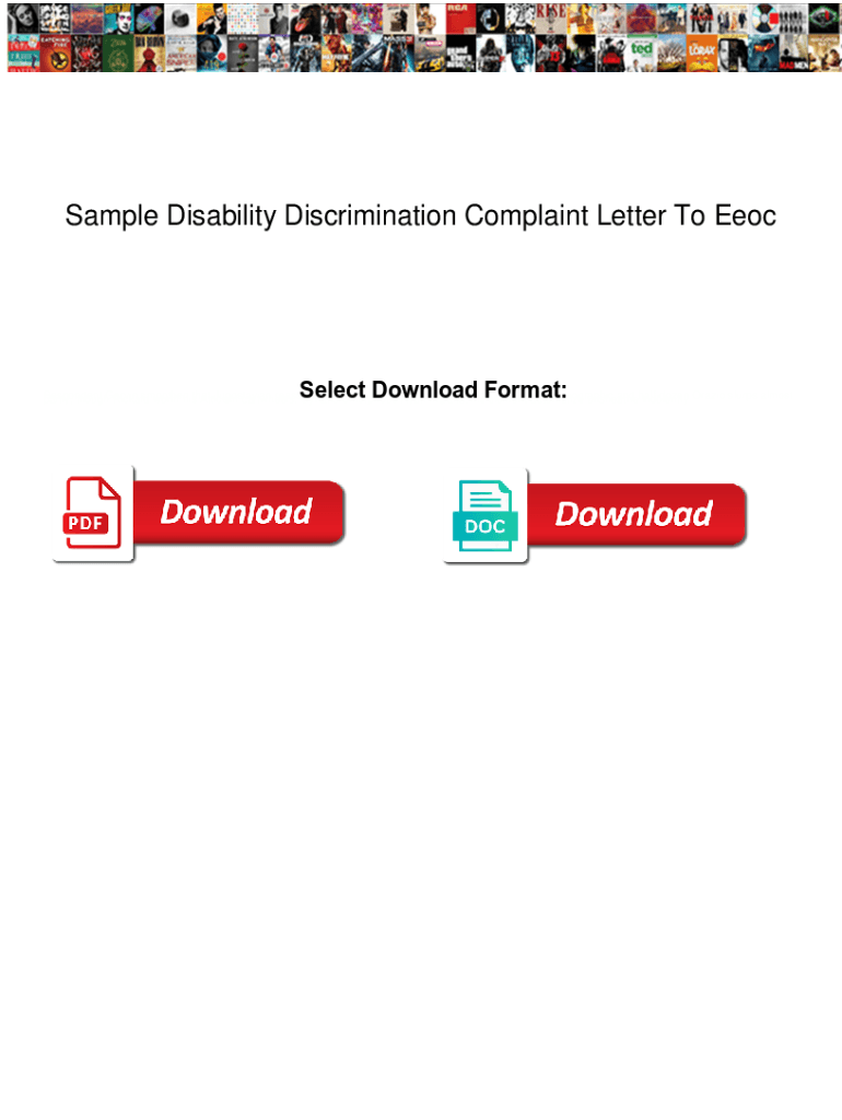 Fillable Online Sample Disability Discrimination Complaint Letter To ...