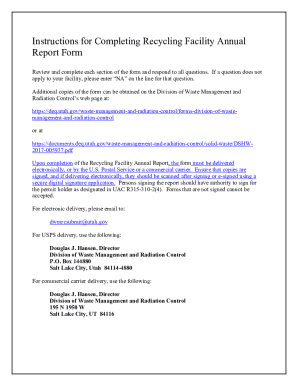 Fillable Online Instructions for Completing Recycling Facility Annual ...