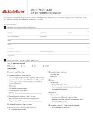 Fillable Online STATE FARM FUNDS IRA ROLLOVER/TRANSFER FORM Fax Email ...