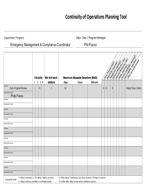 Fillable Online Continuity of Operations Planning for Healthcare Organizations Fax Email Print ...