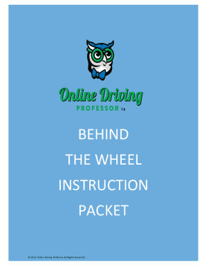Fillable Online Behind The Wheel Instruction Log 30 Hours Behind The ...