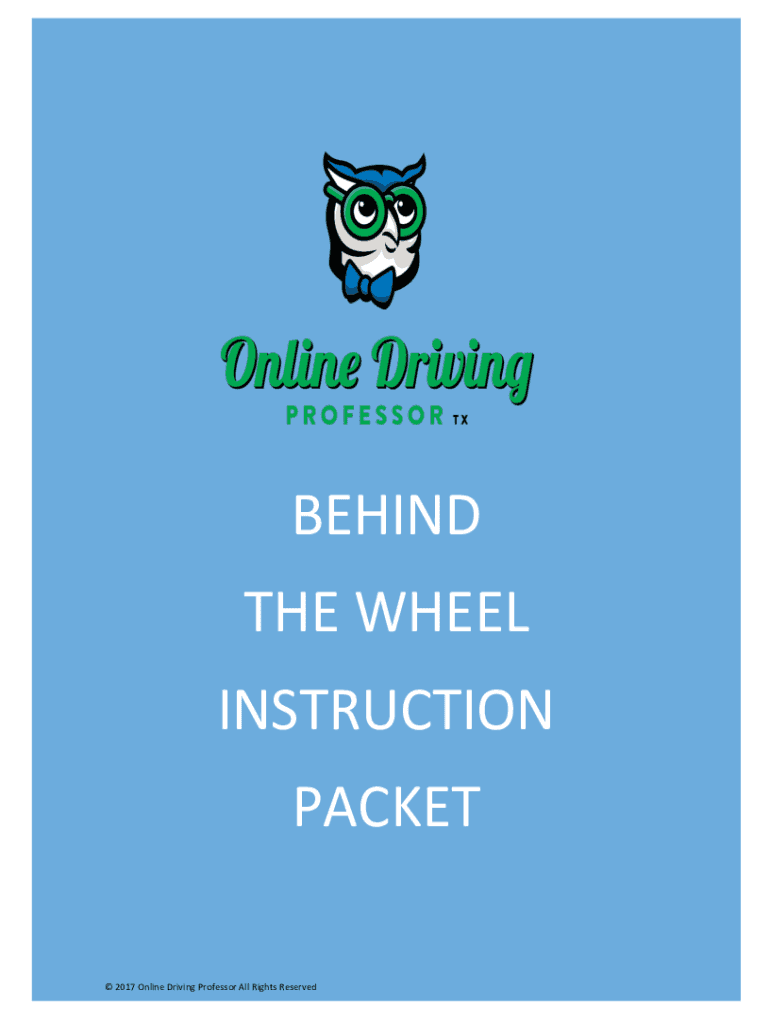 Fillable Online Behind The Wheel Instruction Log 30 Hours Behind The ...