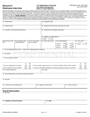 Fillable Online www.schousing.comlibraryHOMEHUD-11 Employee Interview ...