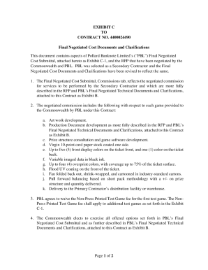 Fillable Online Page 1 of 2 EXHIBIT C TO CONTRACT NO. 4400024490 Final ...