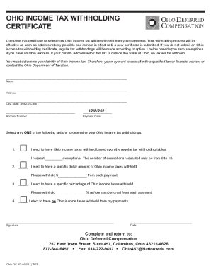 Fillable Online Employer Withholding - Forms - Ohio Department of ...