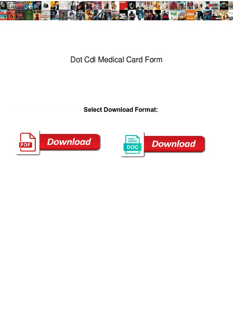 Fillable Online Dot Cdl Medical Card Form. Dot Cdl Medical Card Form ...