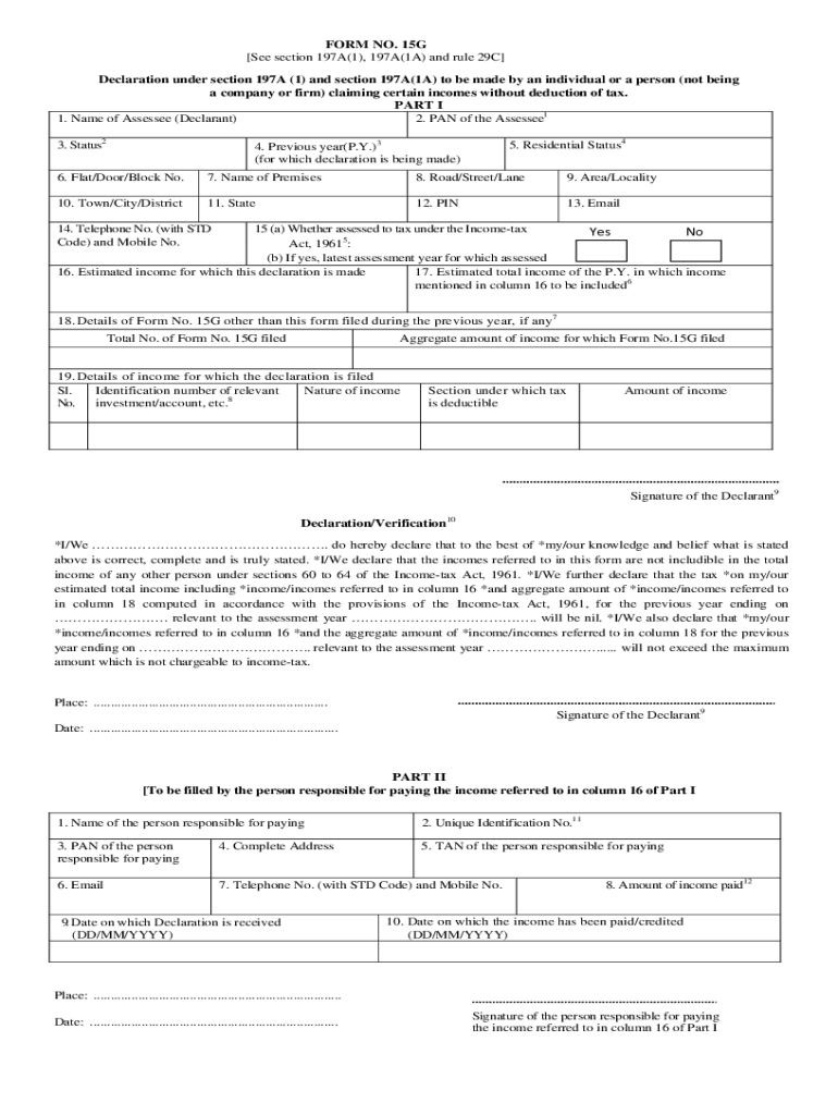 Fillable Online Form No 15 G.doc Fax Email Print - pdfFiller