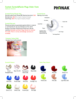 Fillable Online Custom Earmold with AOV Order Form Naida S Hearing ...