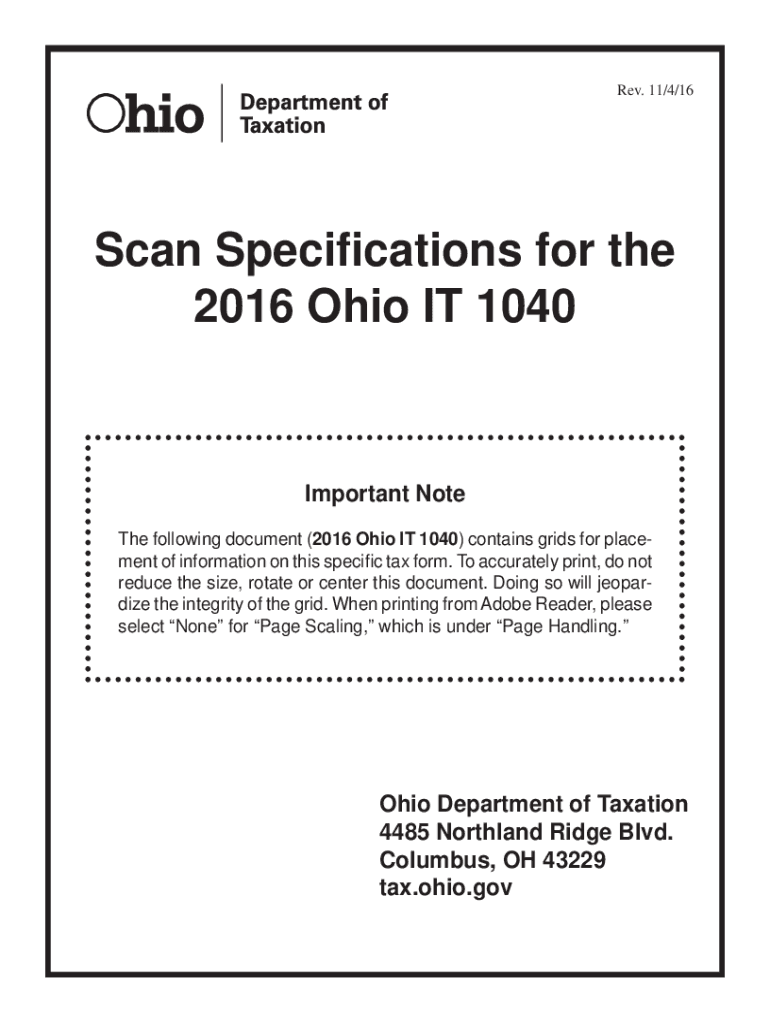 Fillable Online Fillable Online Scan Specifications for the 2010 Ohio ...