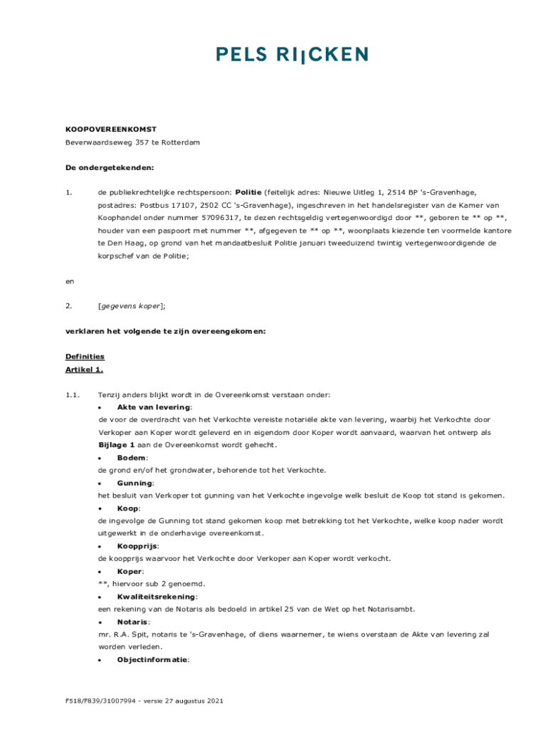 Fillable Online Randweg 5 te Vaals KOOPOVEREENKOMST. De ondergetekenden ... Fax Email Print ...