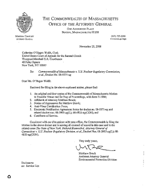 Fillable Online Commonwealth of Massachusetts v USNRC Docket No. 08 ...