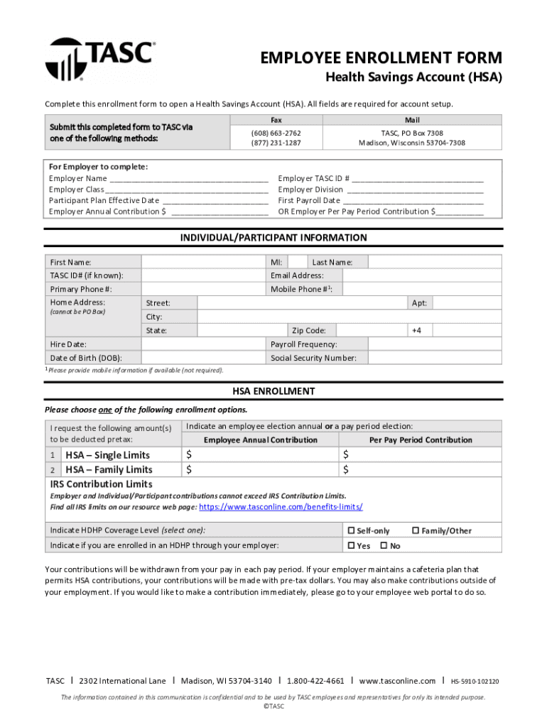 Fillable Online hrcts.comthemeHRHealth Savings Account (HSA) Enrollment ...