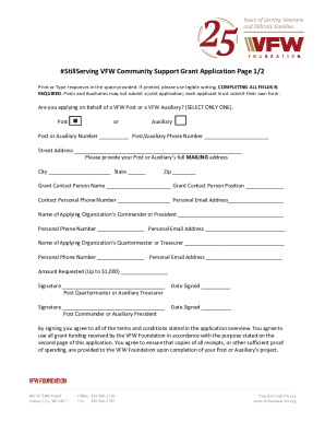 Fillable Online #StillServing VFW Community Support Grant Application ...