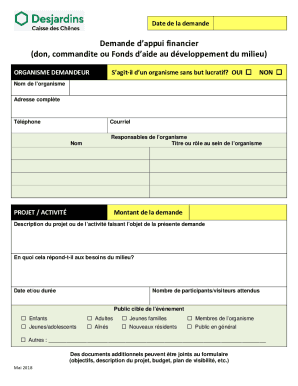 Fillable Online Demande de commandite et don. Demande de commandite et ...