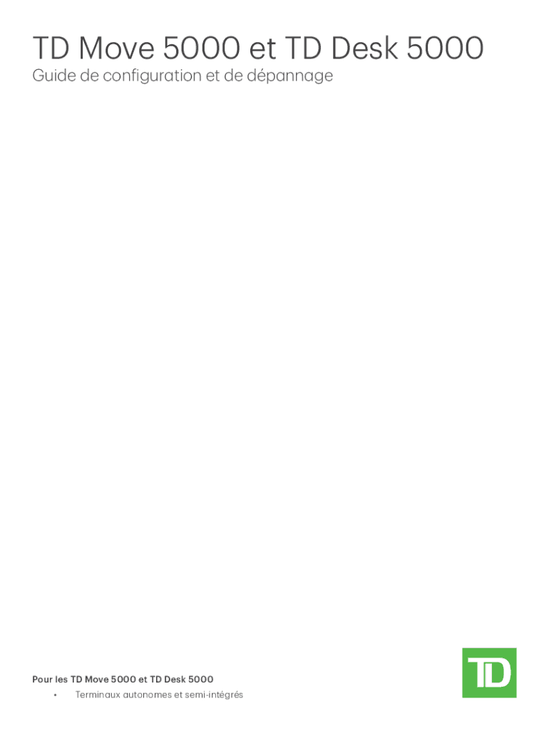 Fillable Online TD Move 5000 et TD Desk 5000 - Guide de configuration ...