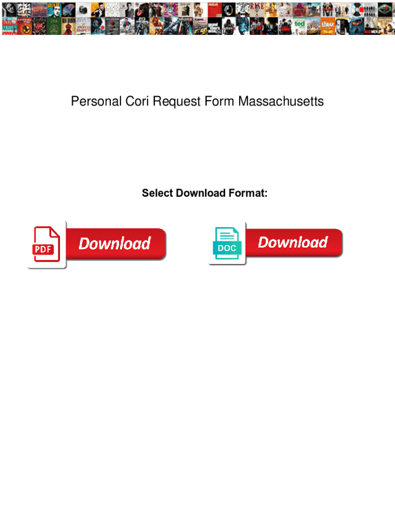 Fillable Online Personal Cori Request Form Massachusetts Personal Cori Request Form