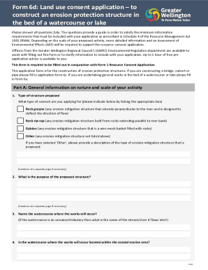 Fillable Online Form 6d: Land use consent applicationto construct an ...
