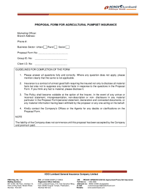 Fillable Online PROPOSAL FORM FOR LIVESTOCK INSURANCE POLICY - ICICI ...