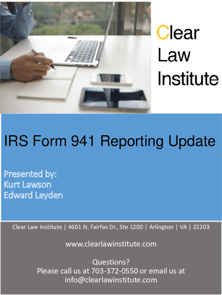 Fillable Online IRS Form 941 Reporting Update Fax Email Print - pdfFiller