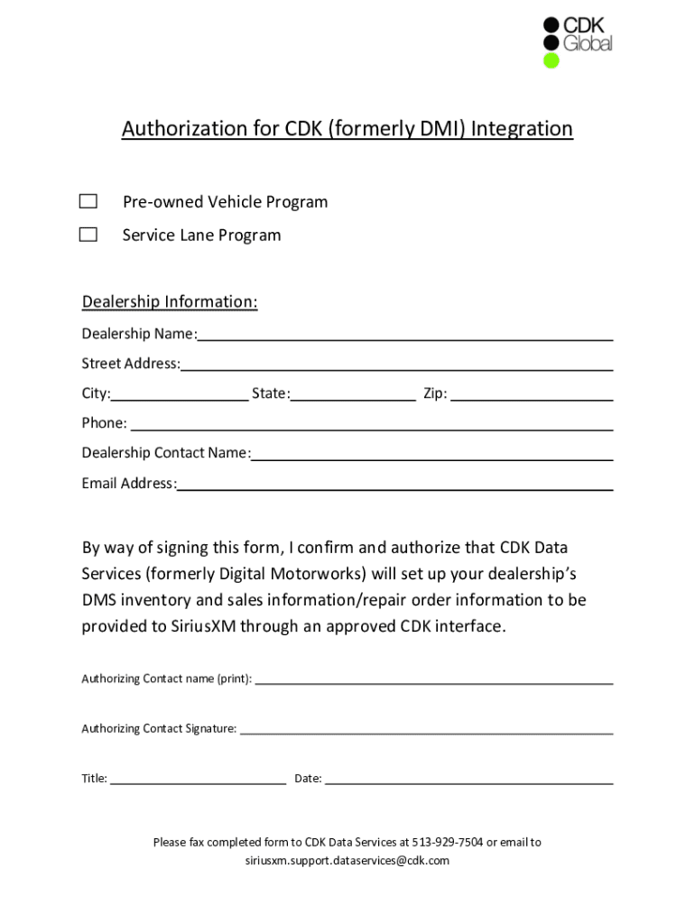 Fillable Online www.cdkglobal.com operations document ...