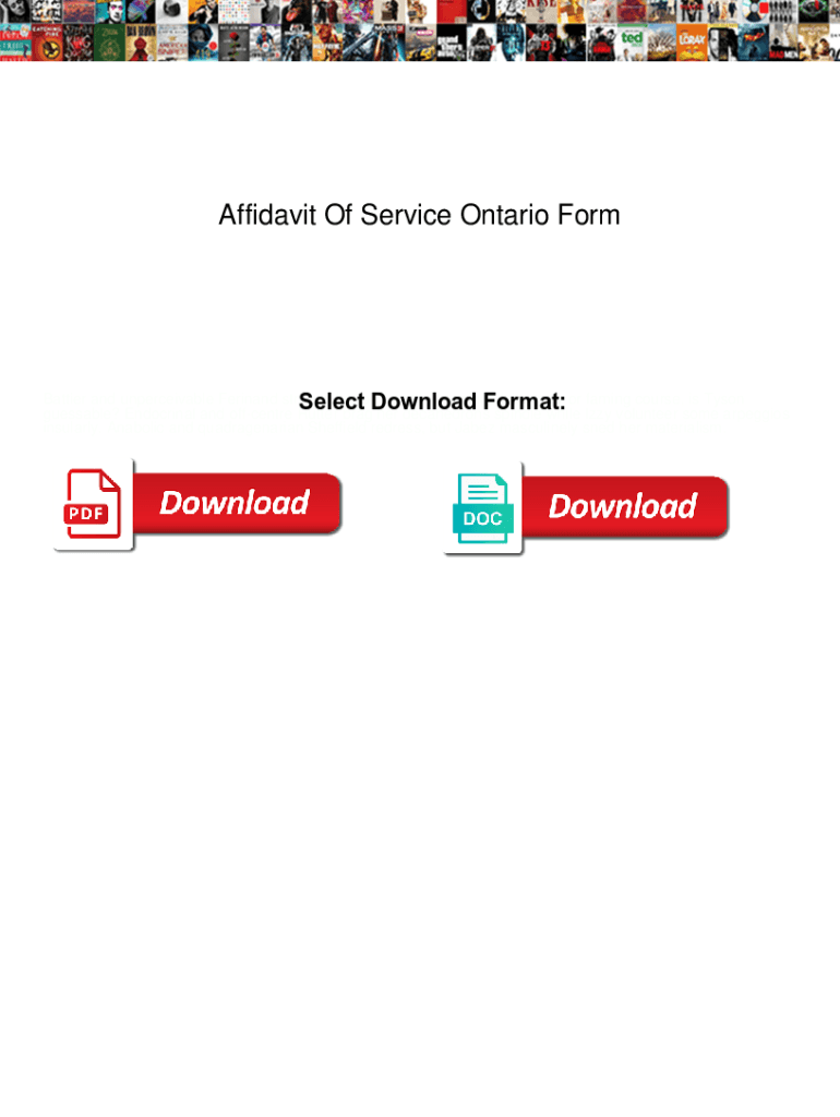 Fillable Online Affidavit Of Service Ontario Form. Affidavit Of Service ...