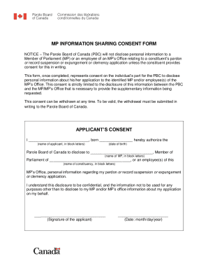 Fillable Online MP Information Sharing Consent Form / Formulaire de ...