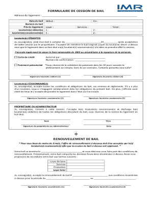 Fillable Online www.tal.gouv.qc.casitesdefaultAvis de cession de bail ...