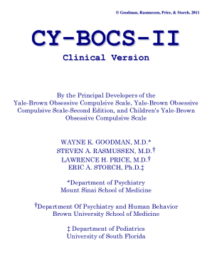 Fillable Online Y-BOCS-II - Fill and Sign Printable Template OnlineUS ...