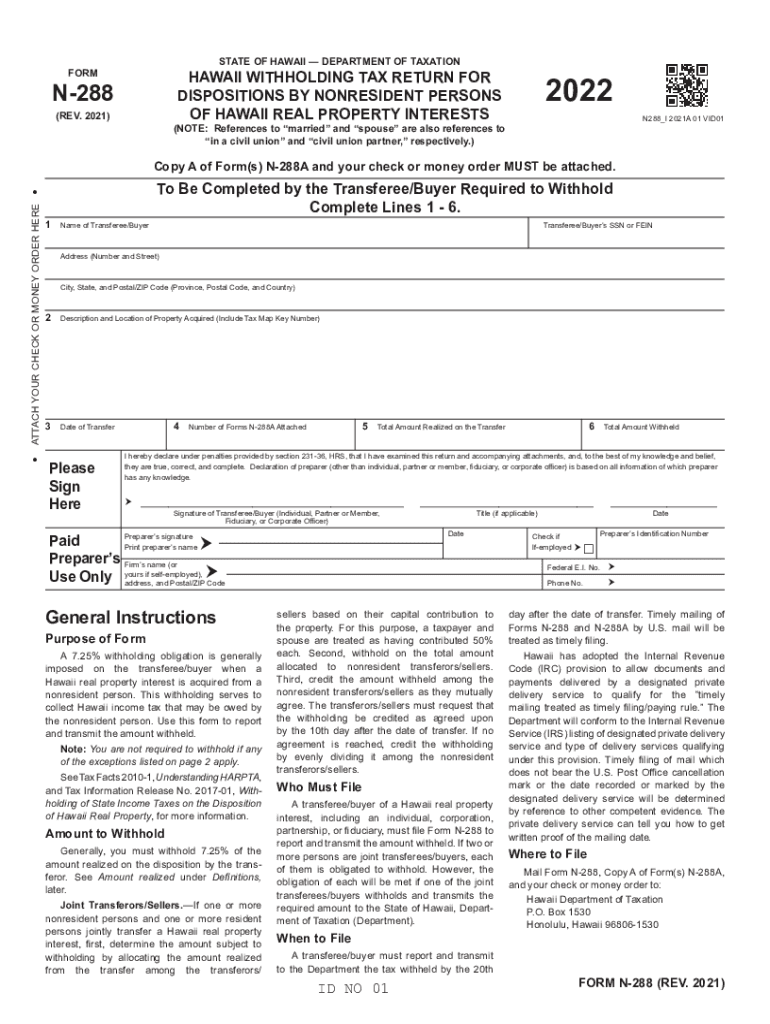Fillable Online FORM N-289 STATE OF HAWAIIDEPARTMENT OF TAXATION ... Fax Email Print - pdfFiller