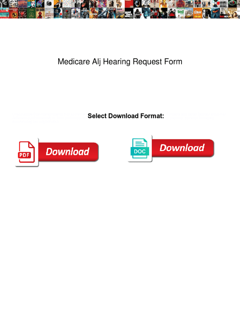 Fillable Online Medicare Alj Hearing Request Form. Medicare Alj Hearing ...