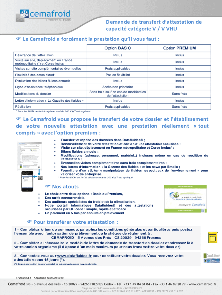 Fillable Online * Pour les DOM un forfait dplacement de 200 - Cemafroid ...