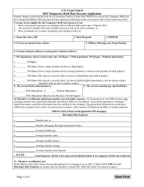 Fillable Online Pay Rates and Benefits - United States Coast Guard Fax ...