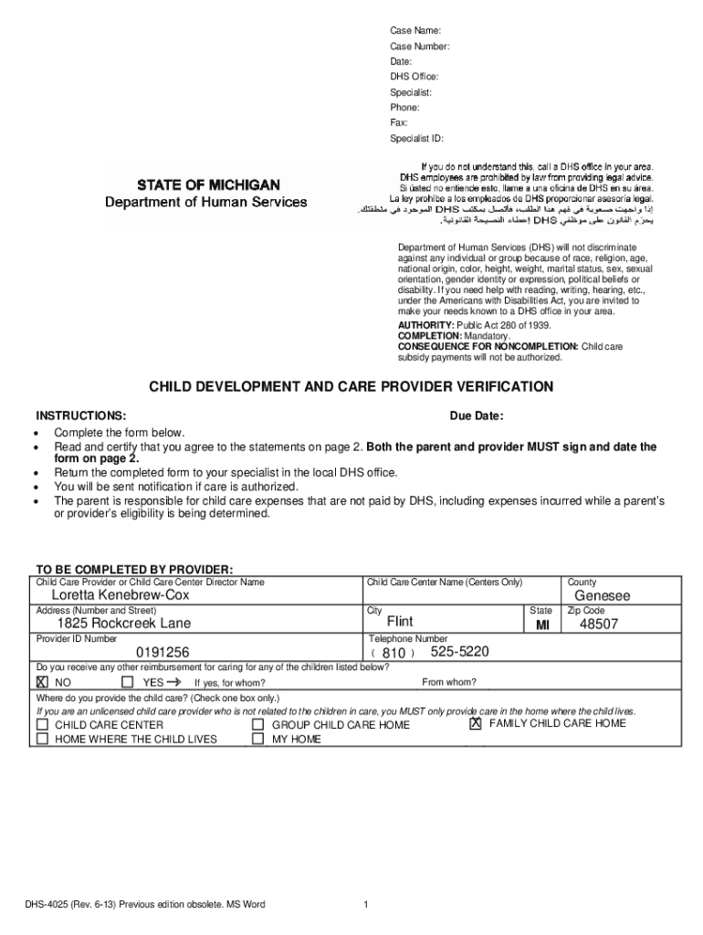 Fillable Online HEARING REQUEST WITHDRAWAL Michigan Department of Human ...