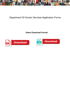 Fillable Online Department Of Human Services Application Forms ...