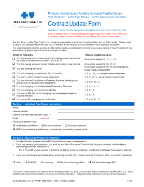 Fillable Online Contract Update Form - Provider Central Fax Email Print ...