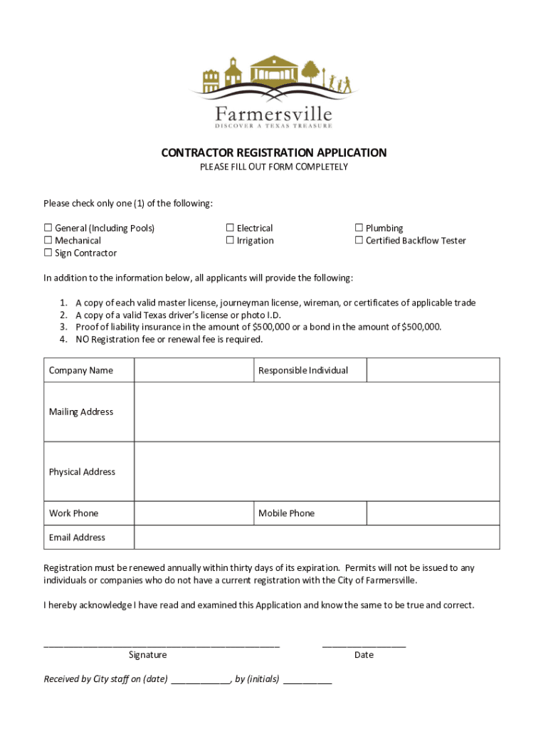 Fillable Online City Of Fort Lauderdale Contractor Registration - Fill ...